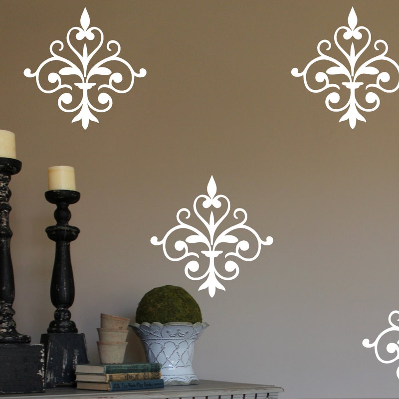 Damask Wall Decals - Etsy
