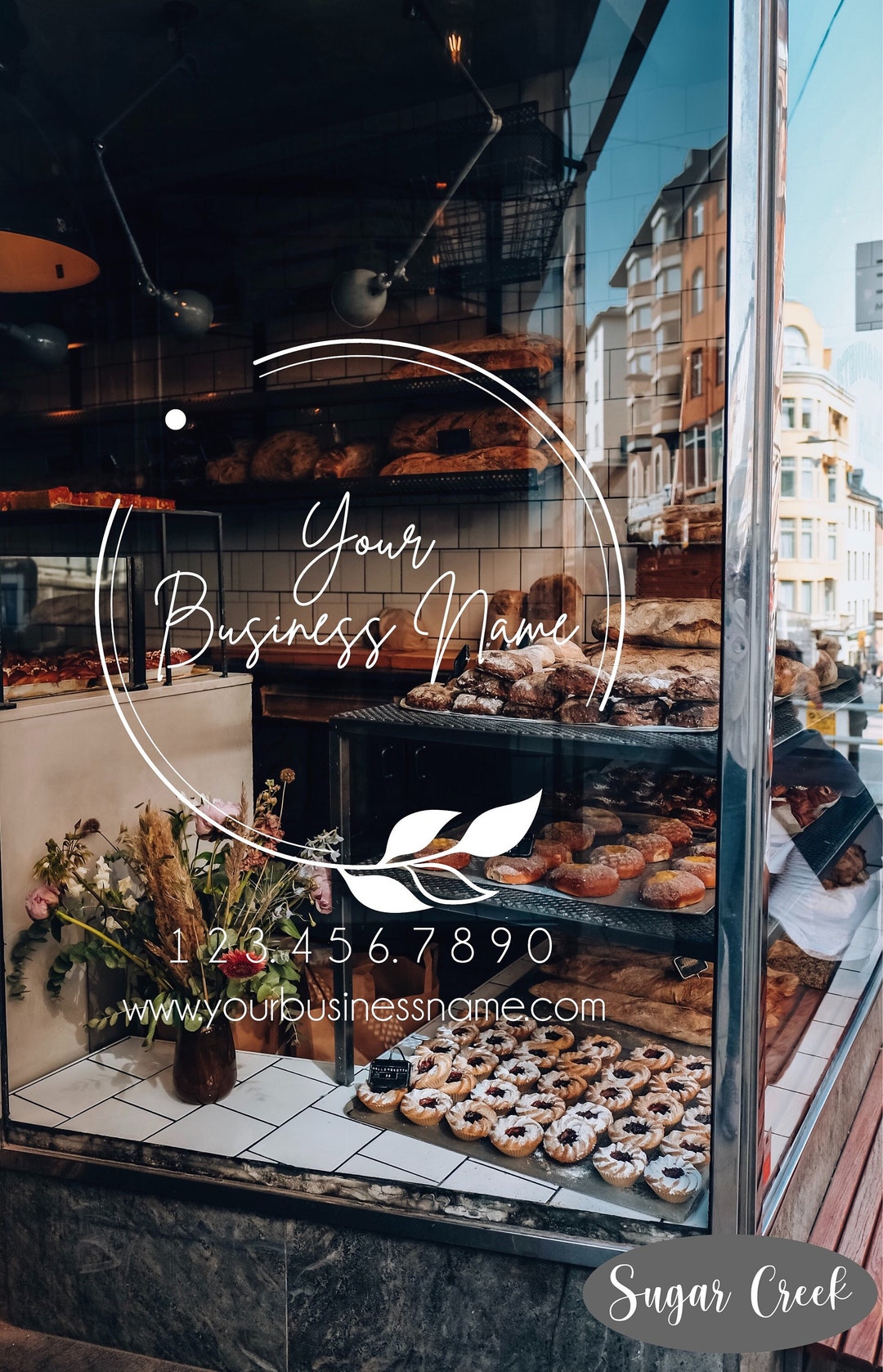 Business Window Decal Customizable 4 your Company Name Business Hours ...