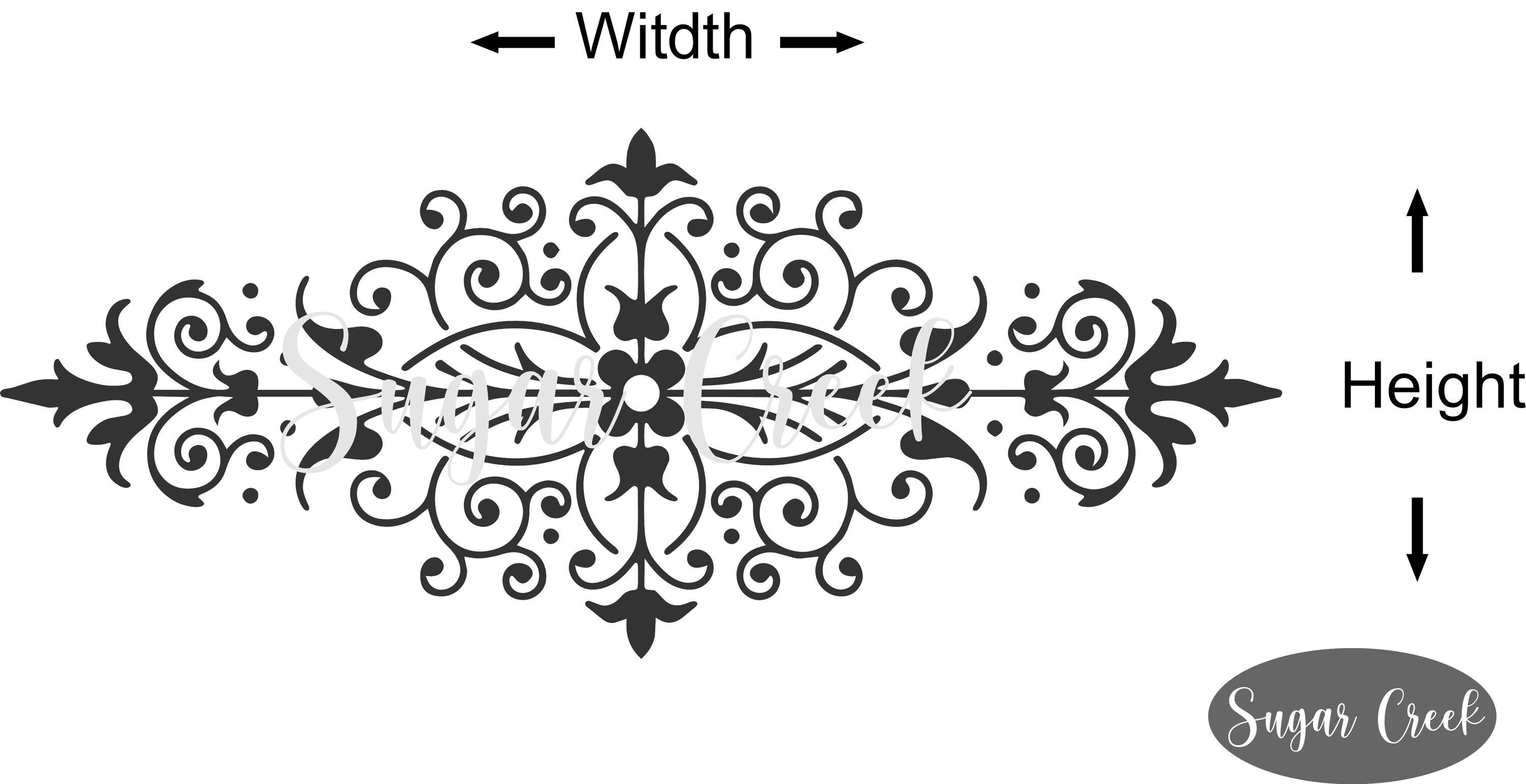Scroll Ironworks Decorative Vinyl Decal-accent Scroll-bedroom-laundry ...