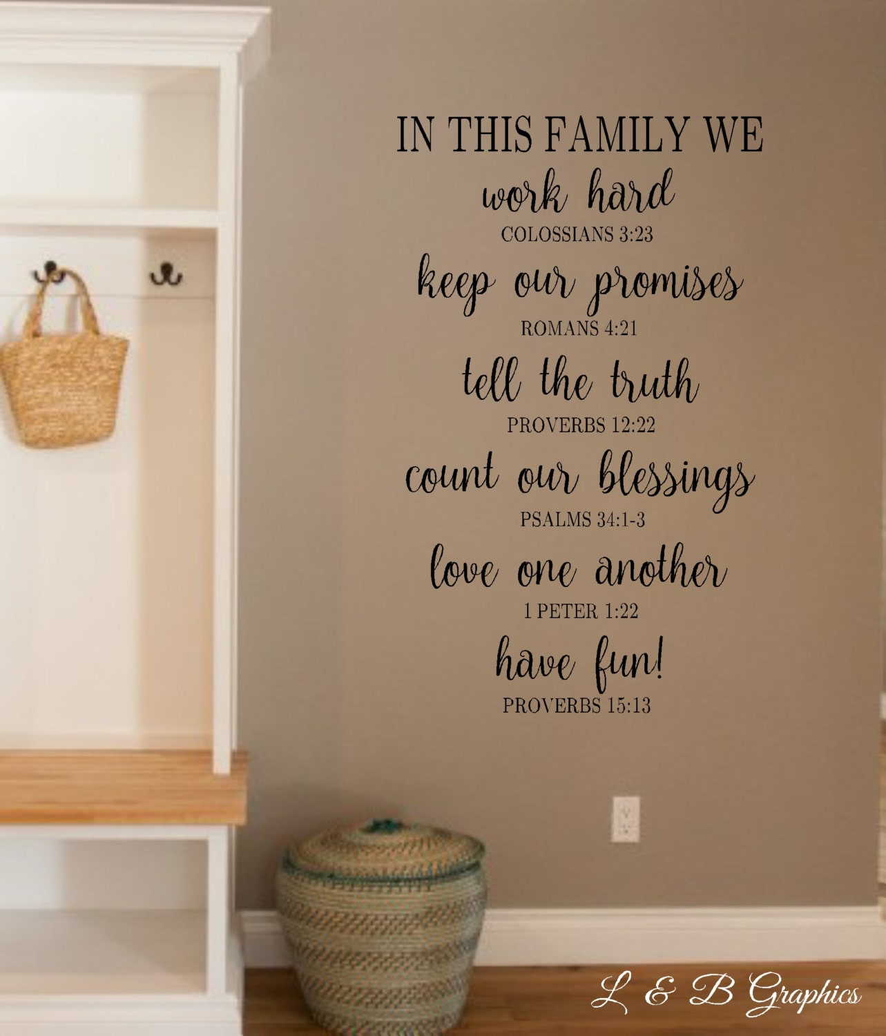 In This Family We- Bible Verse-vinyl Wall Decal- Christian Wall Decor ...