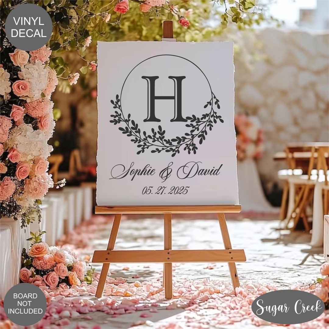 Wedding Names and Date Vinyl Decal-welcome Wedding- Wedding Sign ...