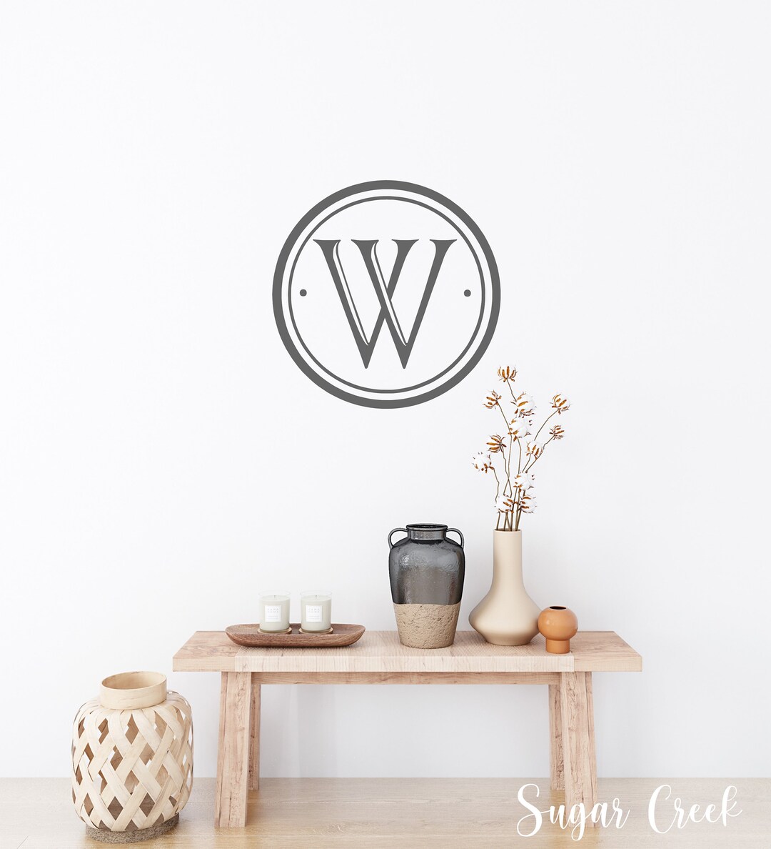 Circle Monogram -vinyl Wall Decal- Entryway Decor- Home Decor- Family ...
