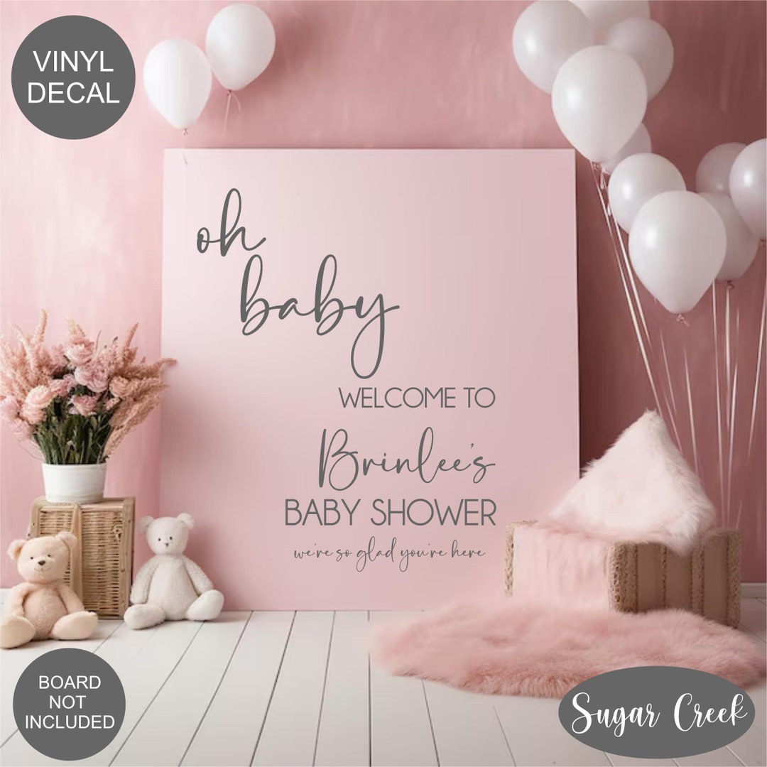 Baby Shower Welcome Decal- Arched Sign Vinyl Decal-personalized Baby ...