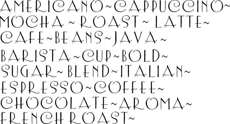 Coffee House Words Collection Border Vinyl Wall Decal- Kitchen Wall ...