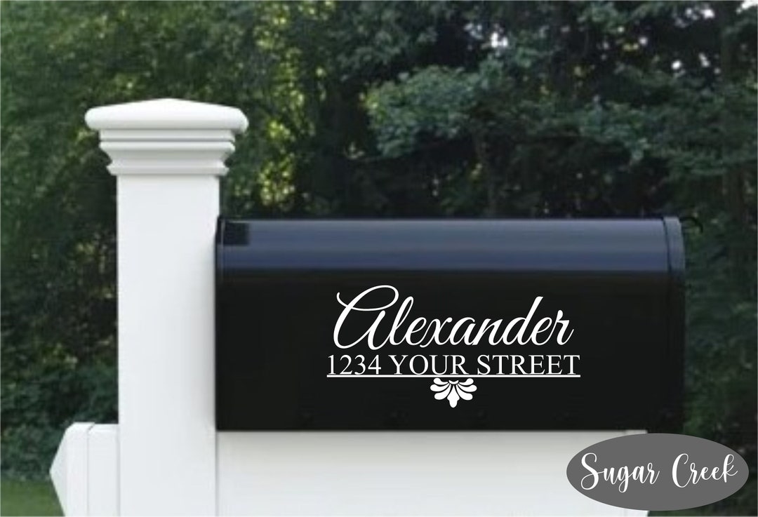 Mailbox Vinyl Decal-large Mailbox-custom Name and Address-set of Two ...
