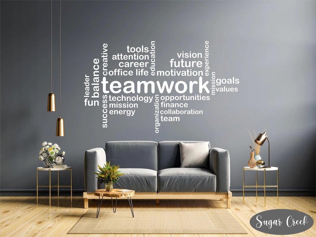 Teamwork Office Wall Decal- Motivation- Inspire- Teamwork Makes the ...