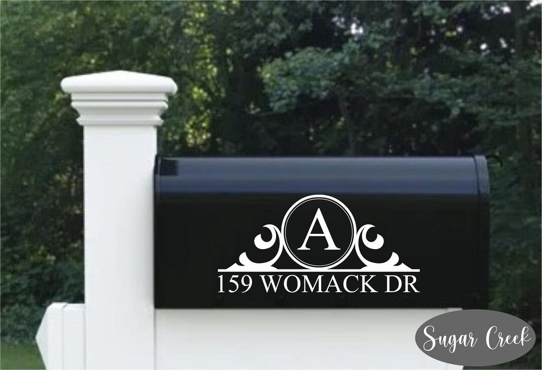 Mailbox Vinyl Decal-custom Initial and Address #5-set of Two-vinyl ...