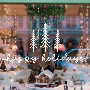 Happy Holidays Tree Vinyl Decal- Christmas Decor -holiday Window Decor ...