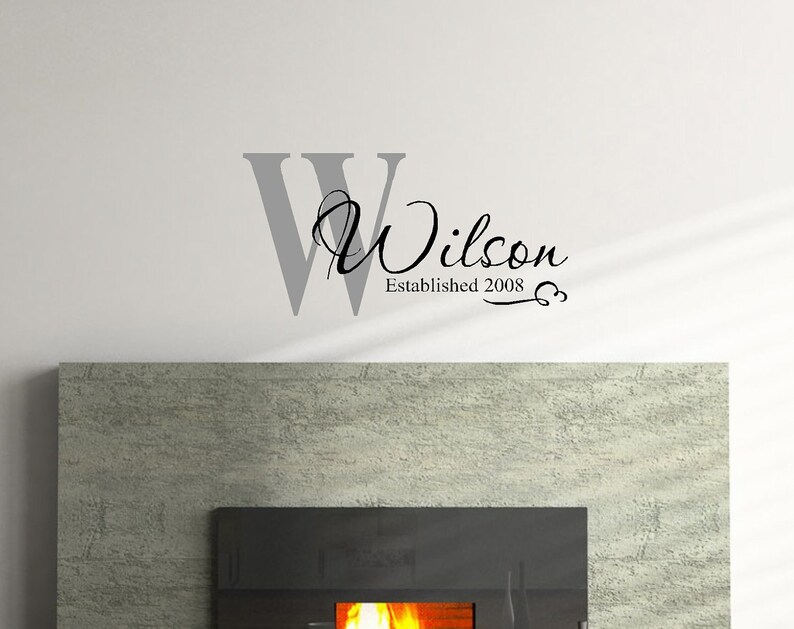 Monogram Family Name Est. Date Vinyl Wall Art Lettering - Etsy