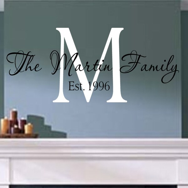 Family Name Est. Decal - Etsy