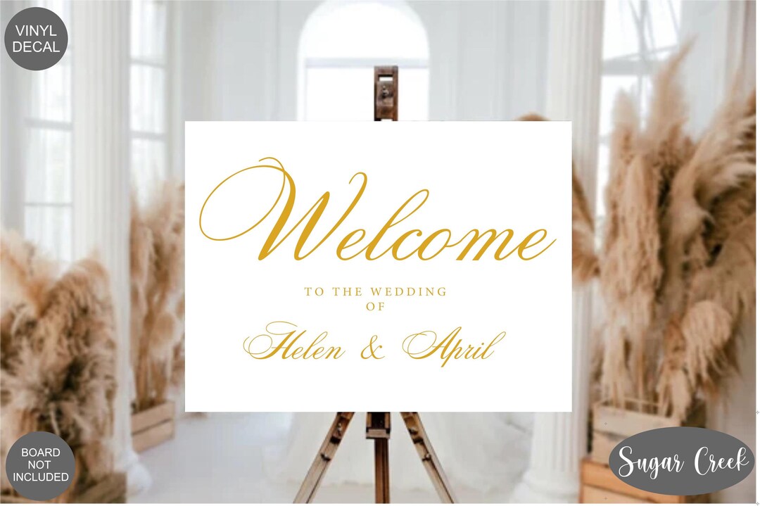 Wedding Welcome Names and Date Vinyl Decal-welcome Wedding- Wedding ...
