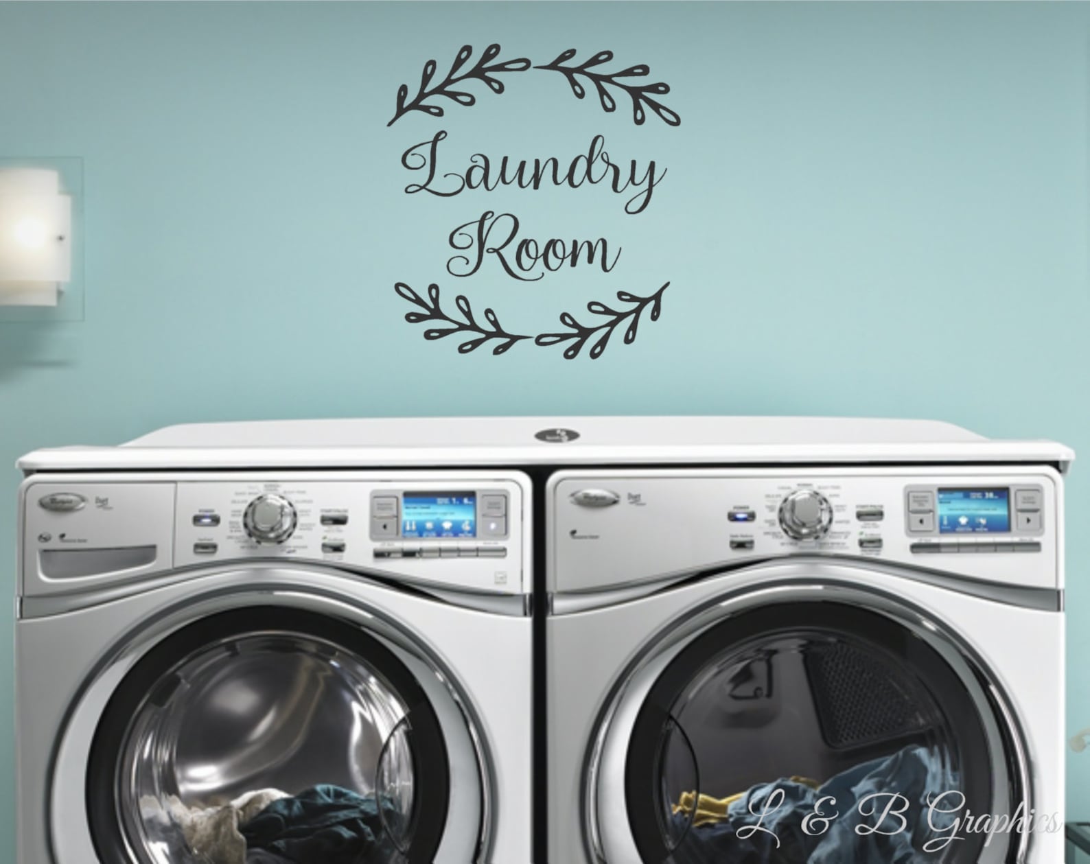 Laundry Room Vinyl Wall Decal Laundry Room Decor Laurel | Etsy