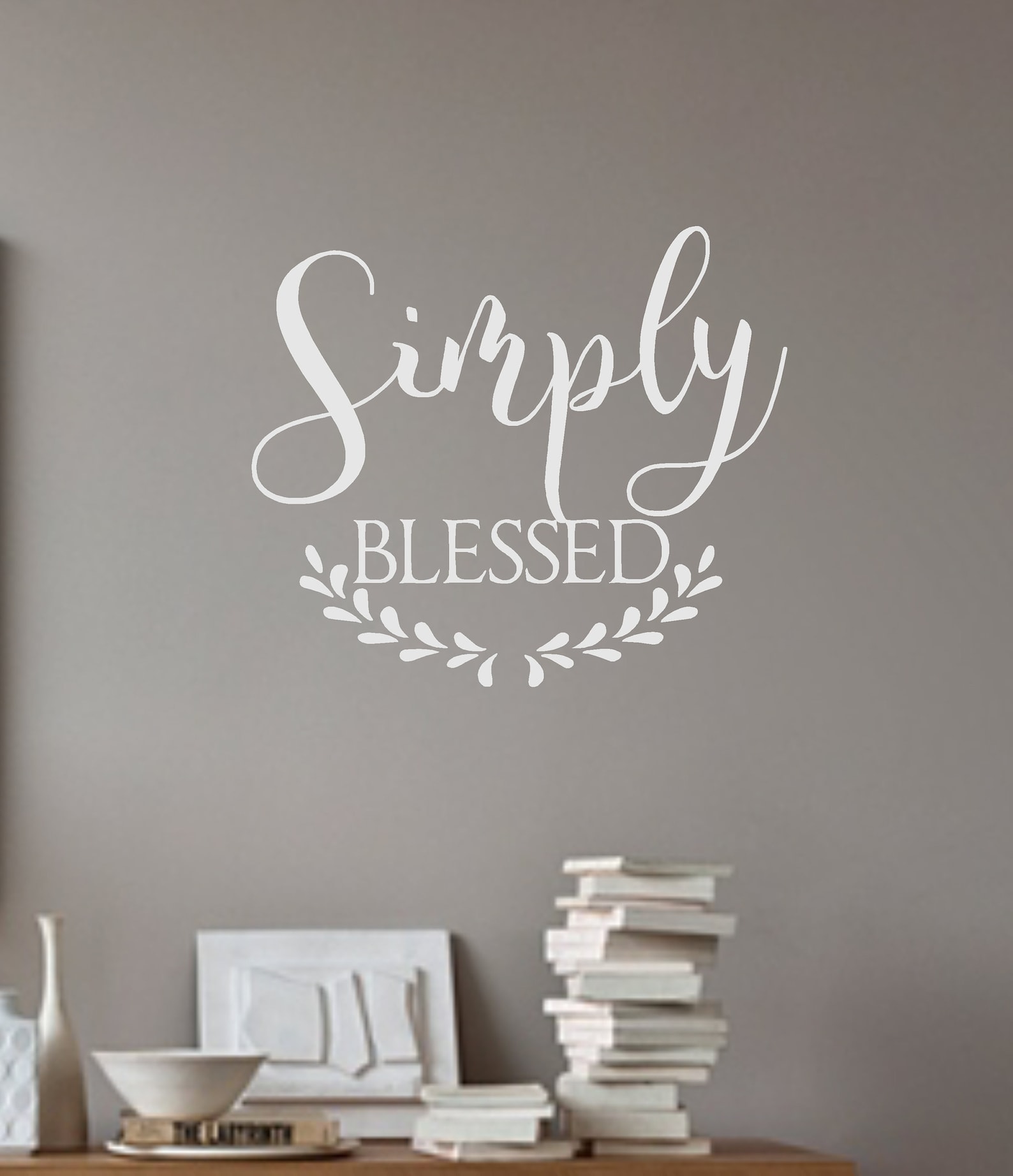 Simply Blessed 2-Vinyl Wall Decal-Vinyl Wall Quotes-Farmhouse | Etsy