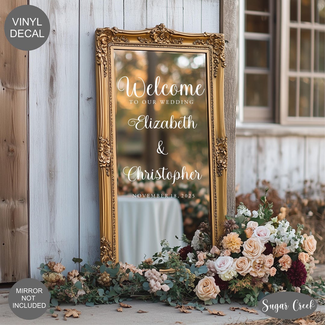 Wedding Welcome With Names and Date Stacked #2vinyl Decal-wedding Sign ...