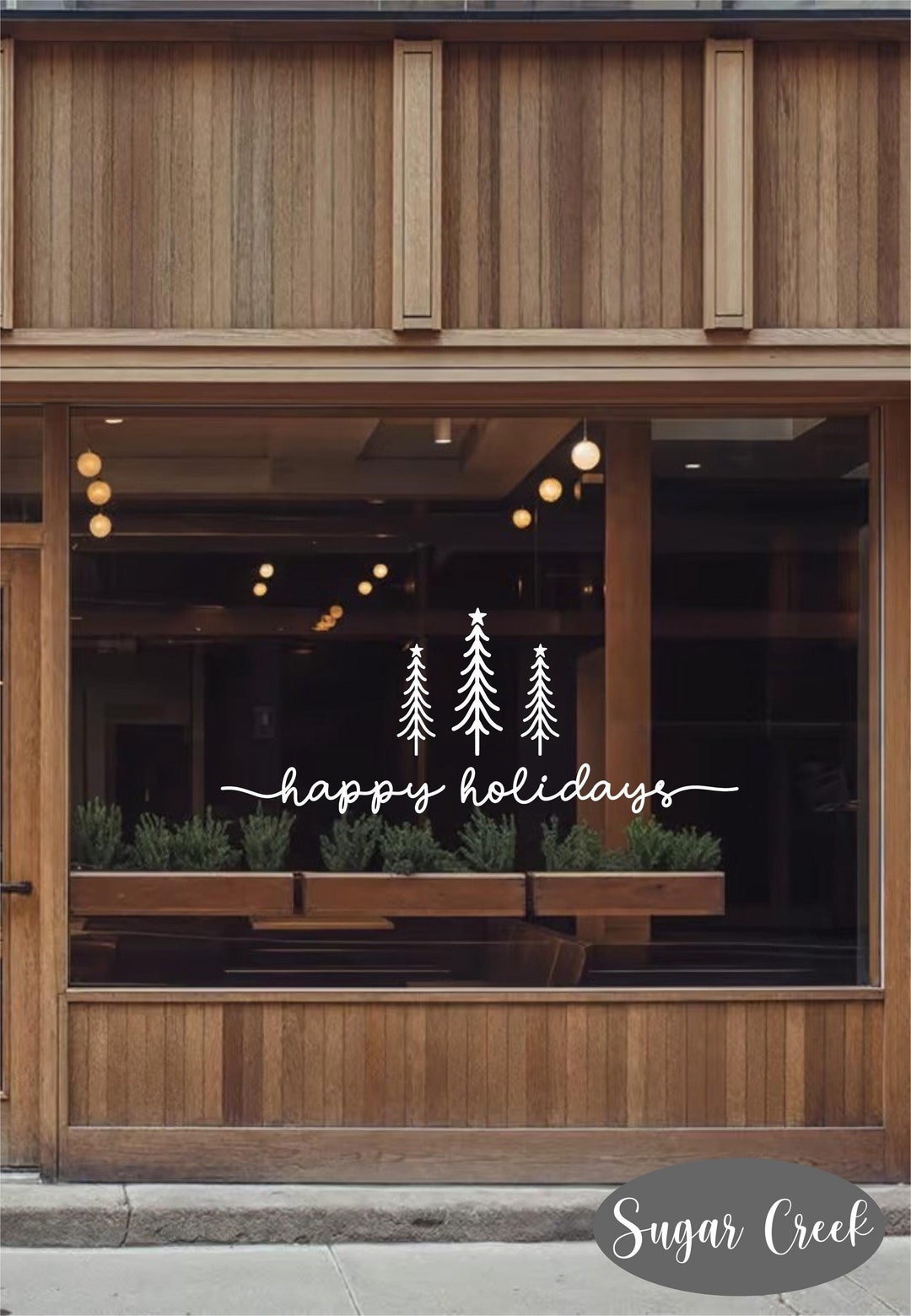 Happy Holidays Tree Vinyl Decal- Christmas Decor -holiday Window Decor ...