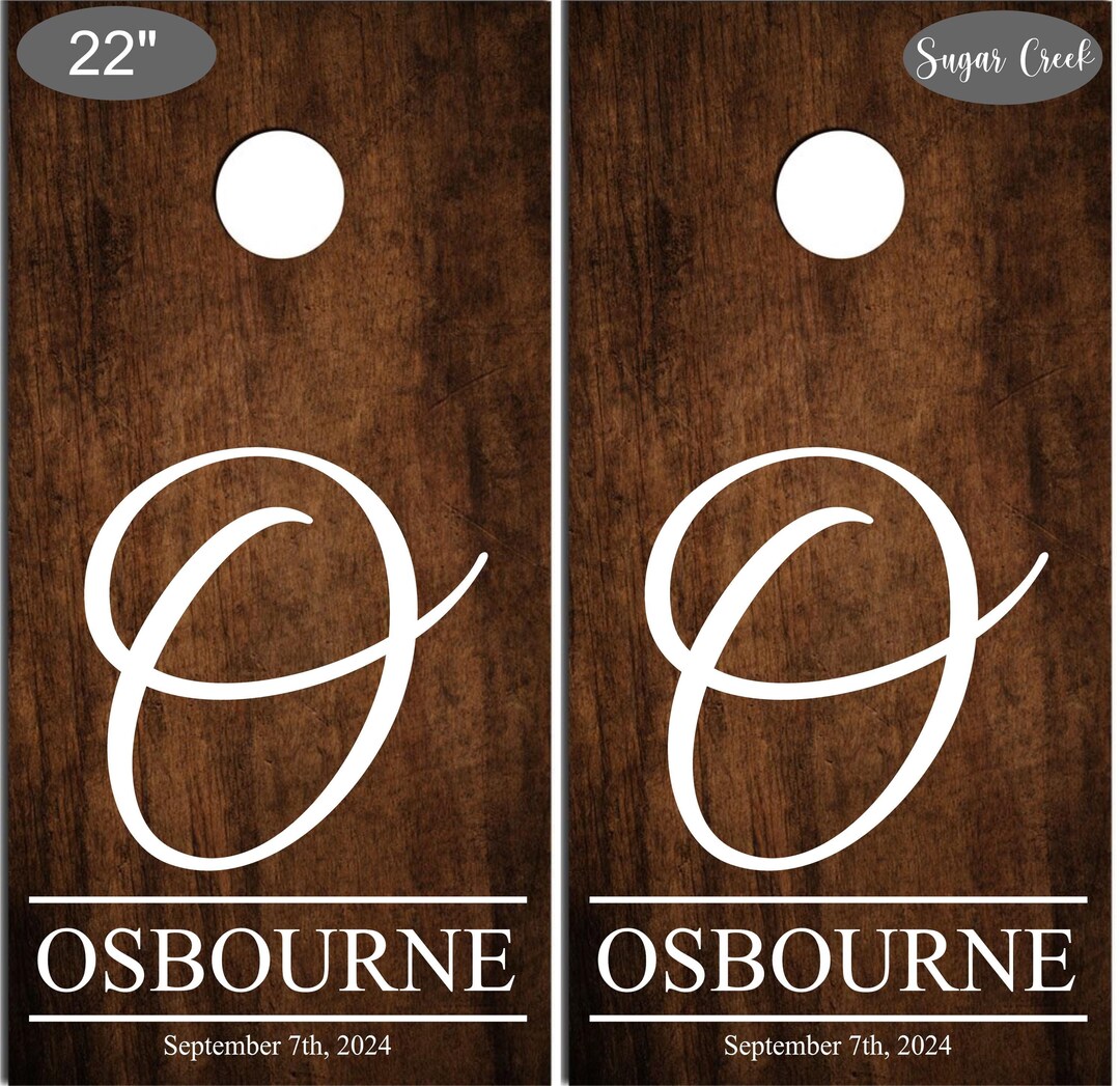 Cornhole Decals-monogram With Names- Wedding Cornhole- Anniversary ...
