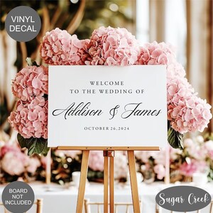 Wedding Welcome With Names and Date Vinyl Decal-wedding Sign ...