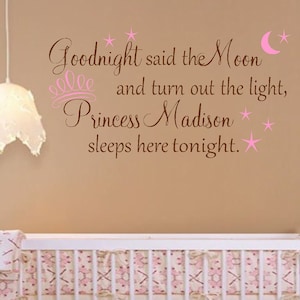 Personalized Princess Nursery Quote -vinyl Wall Decal- Words for Your ...
