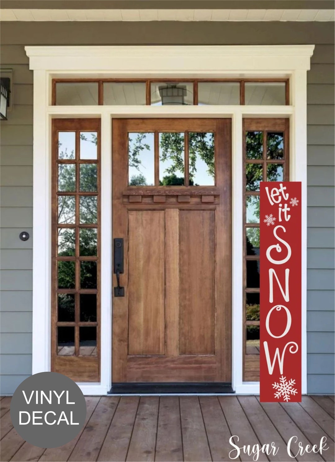 Let It Snow-porch Sign Decal Vinyl Decal Vertical DIY Christmas Decor ...