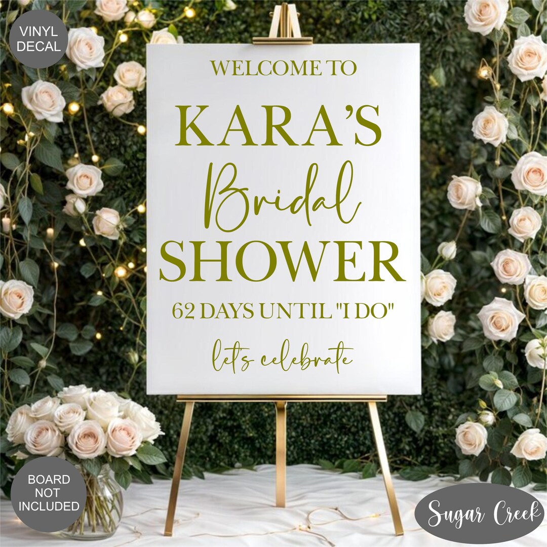 Bridal Shower Welcome Decal- Arched Sign Vinyl Decal-personalized ...