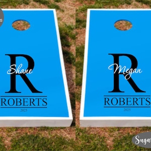 Cornhole Decals-monogram With Names- Wedding Cornhole- Anniversary ...
