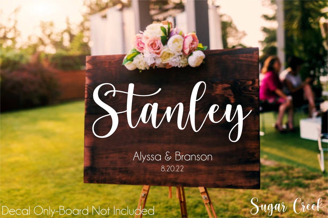 Wedding Last Name -vinyl Decal- Personalized Wedding Entrance- I Do ...