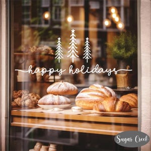Happy Holidays Tree Vinyl Decal- Christmas Decor -holiday Window Decor ...