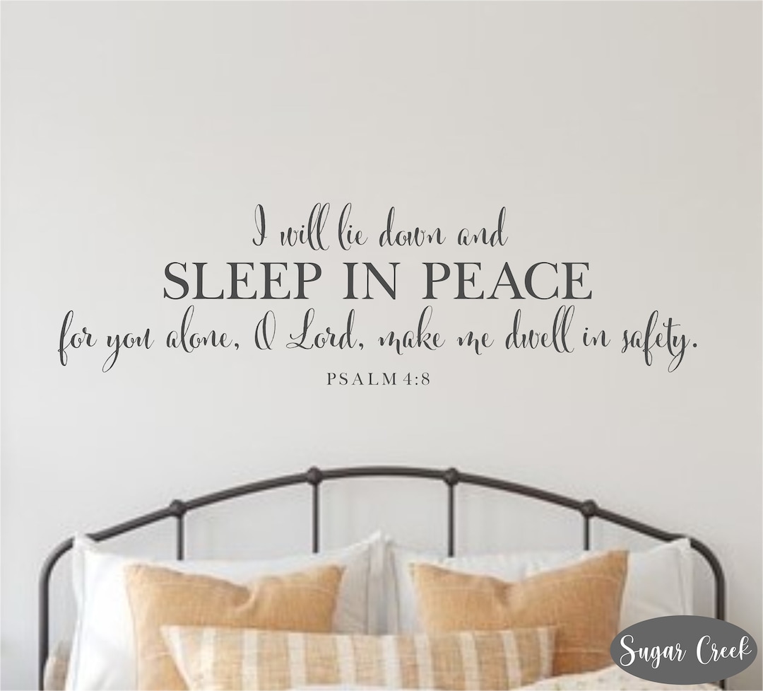 I Will Lie Down and Sleep in Peace-vinyl Wall Decal- Christian Wall ...