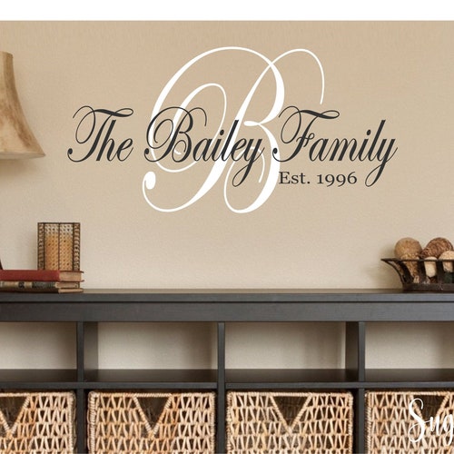 Personalized Family Name Wall Decal Custom Family Name Vinyl - Etsy