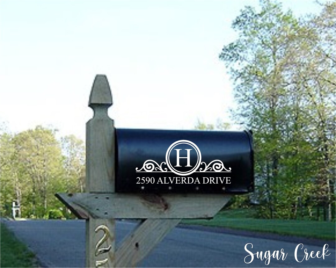 Mailbox Vinyl Decal-custom Initial and Address-set of Two-vinyl ...