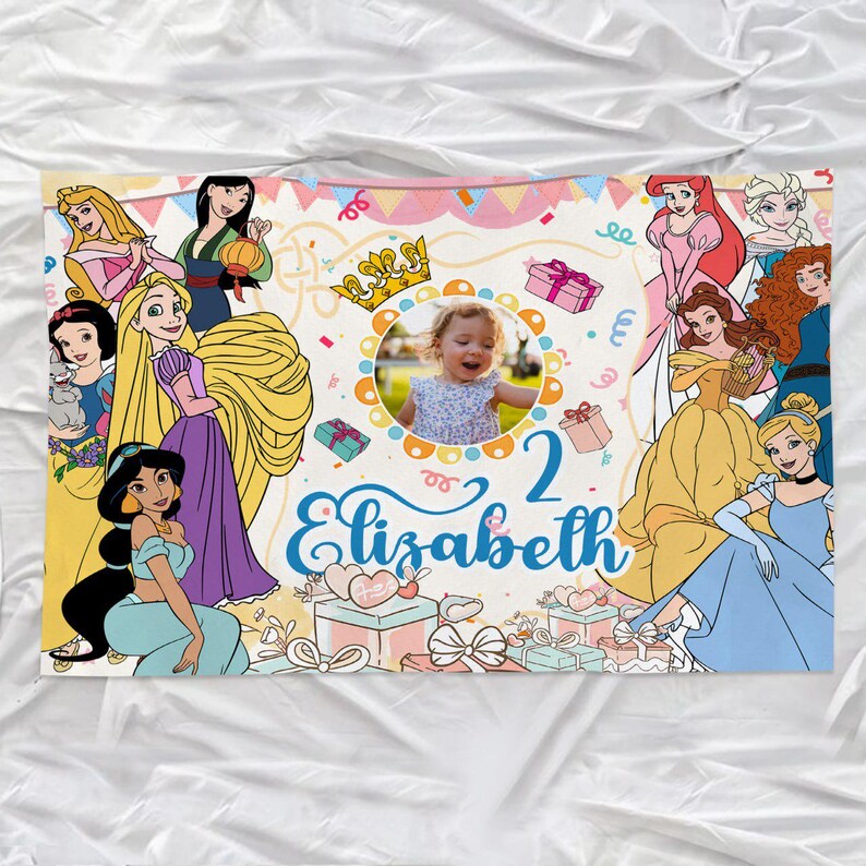 Personalized Photo Princess Banner , Princesses Banner, Princesses ...