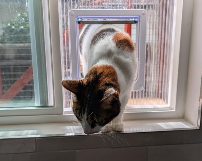 Vertical Cat Door for Sliding Window - Resizable, Fits 16-36 Inch ...