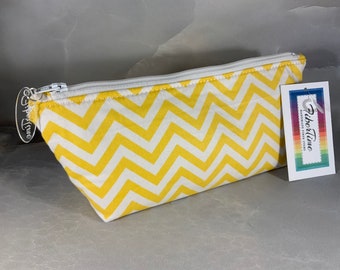 Yellow Chevron Pouch - Etsy