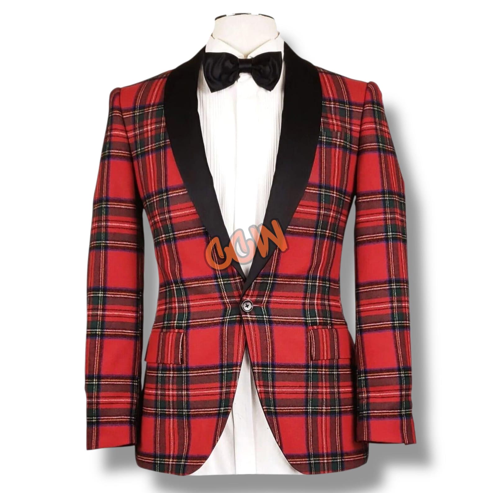 Scottish Royal Stewart Plaid Tuxedo Jacket | Highland Wedding Attire - Etsy