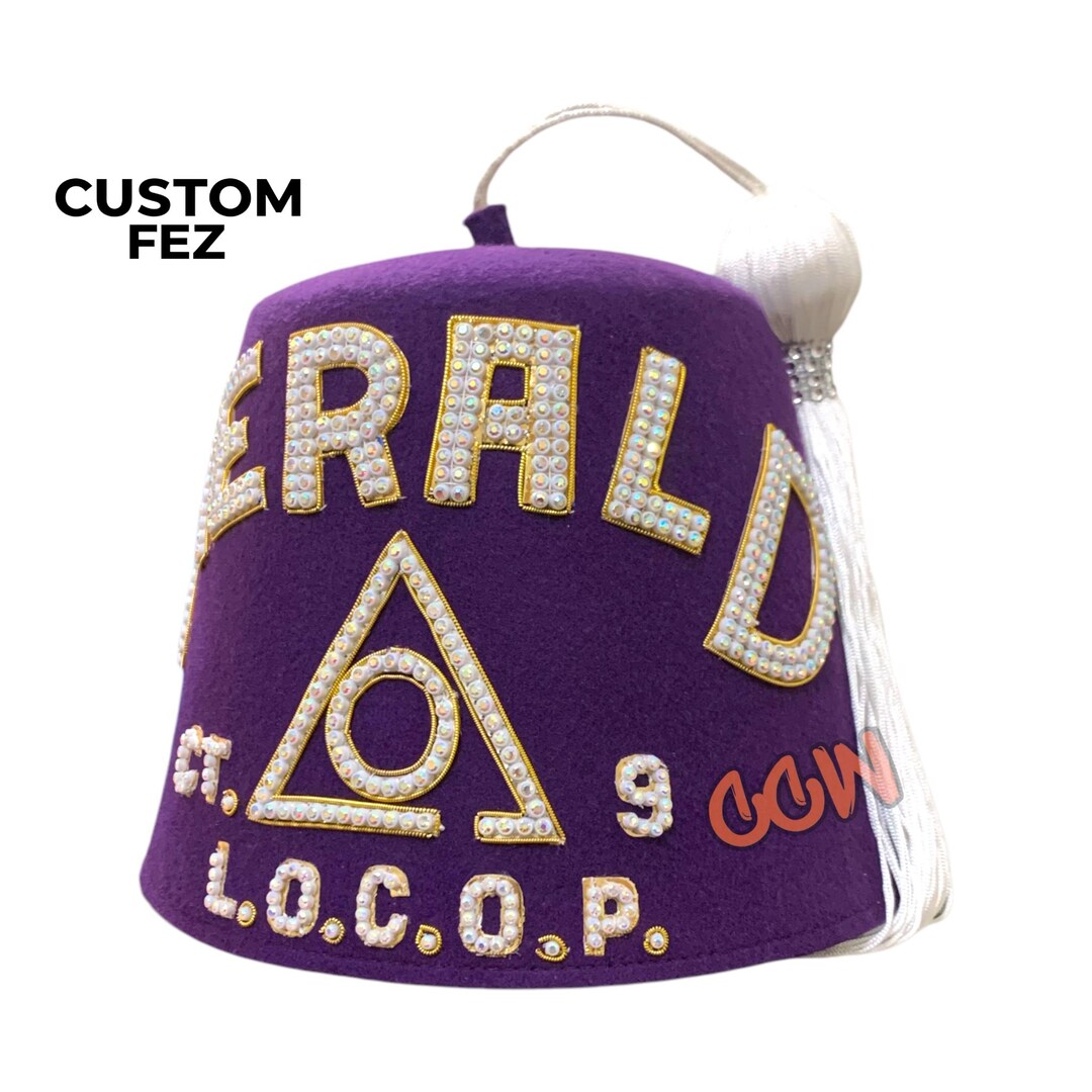 Personalized Ladies of Circle of Perfection Fez Hat Purple Wool Fez ...