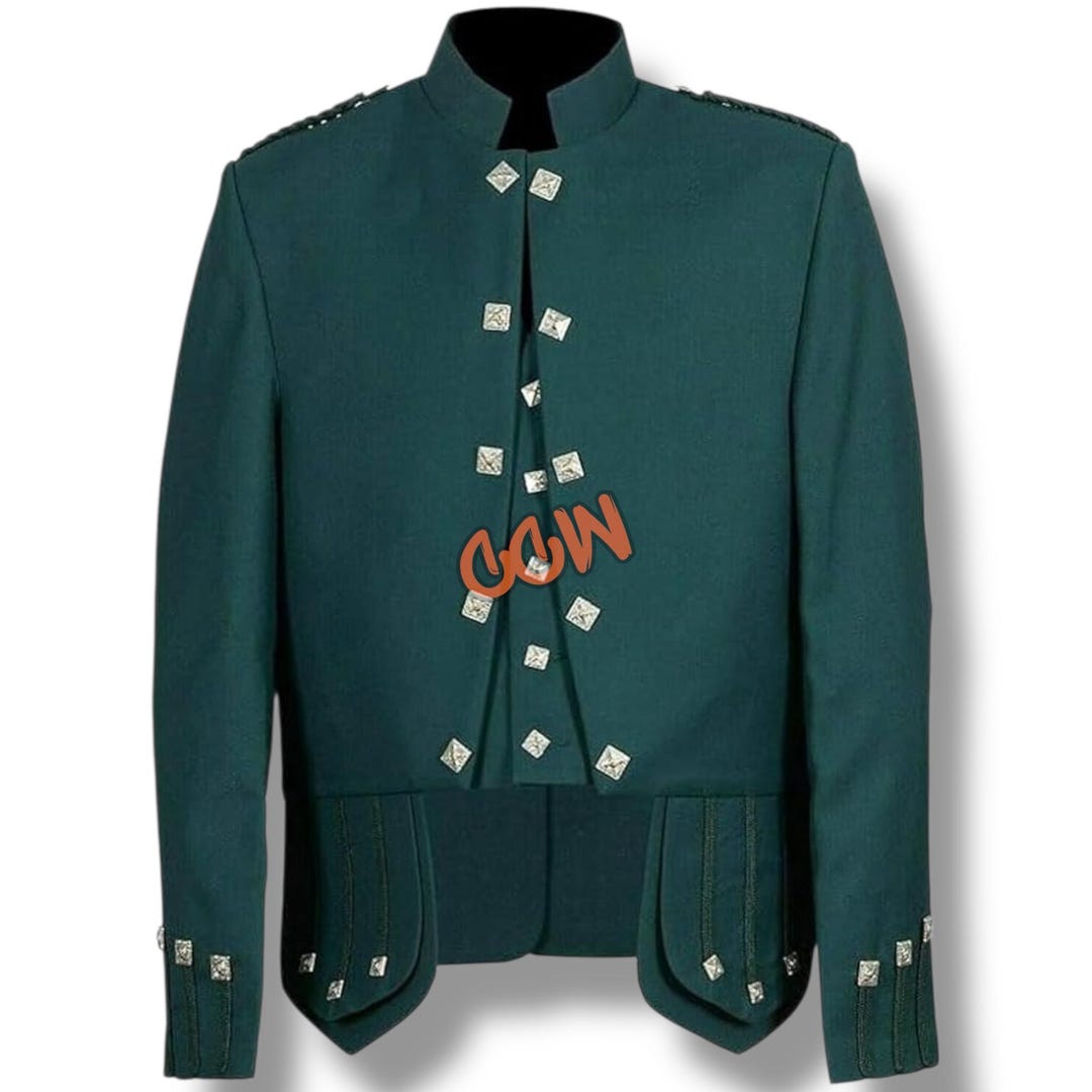 Men's Green Wool Sheriffmuir Doublet Jacket | Scottish Wedding Kilt ...