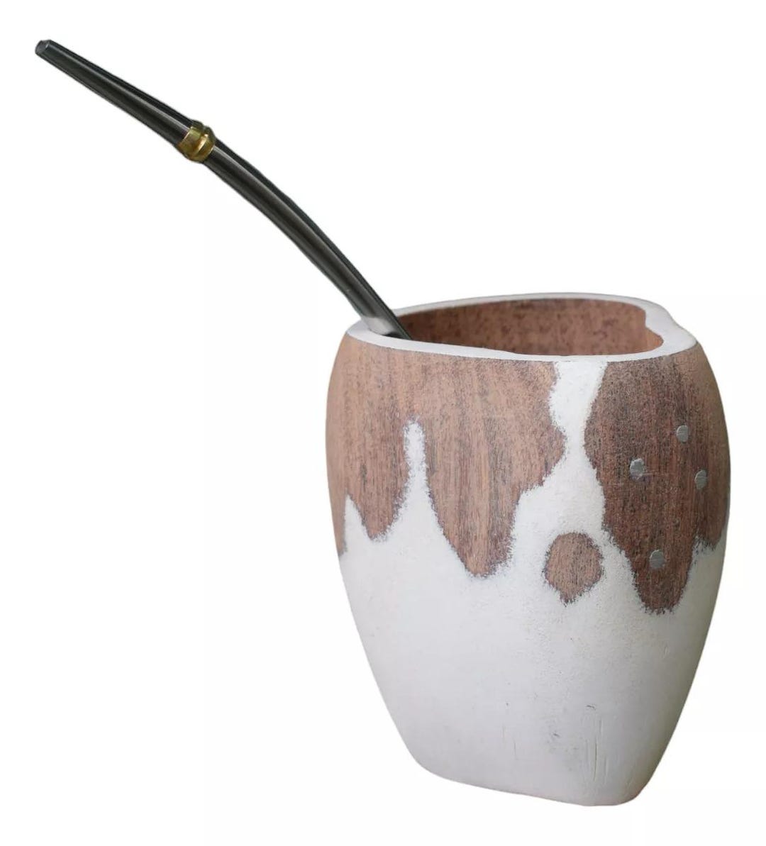 Premium Handmade Cow Wood Mate With Straw - Etsy