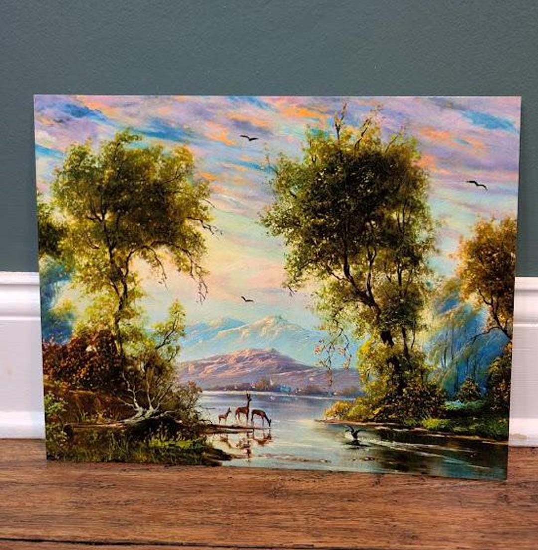 Vintage Unframed Lithograph on Board-"italian Scene" by Winde Fine ...