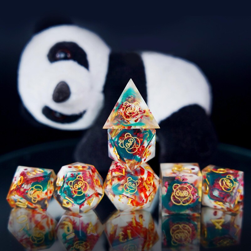Panda Polyhedral Dice Set - Etsy