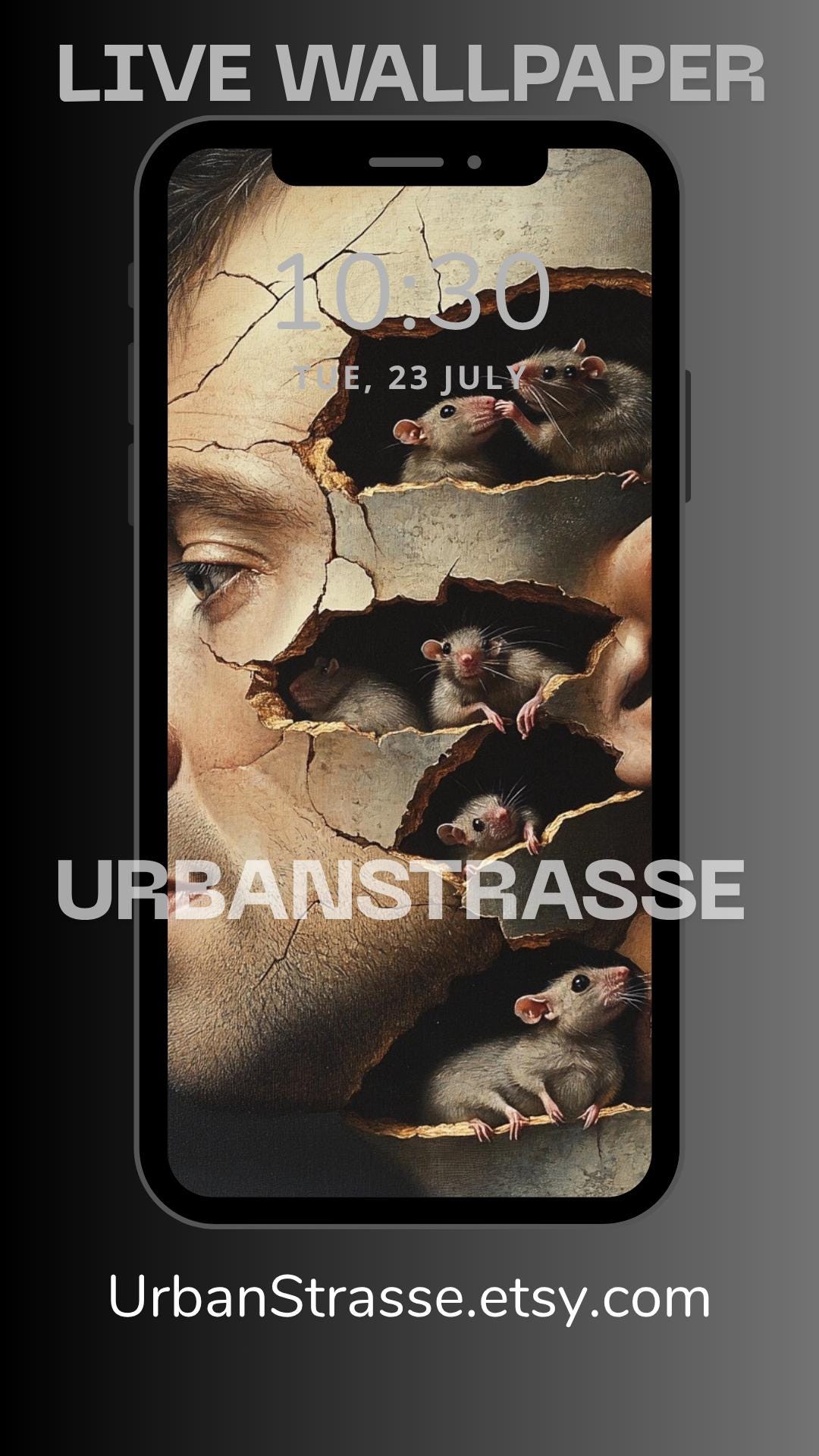Animated Surreal Rat Phone Wallpaper: MP4 & PNG (instant Download) - Etsy