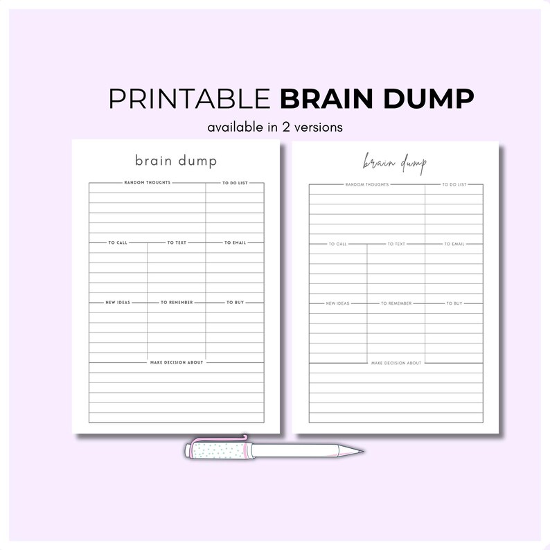 Editable Brain Dump Template, ADHD Daily Planner, to Do List Printable ...