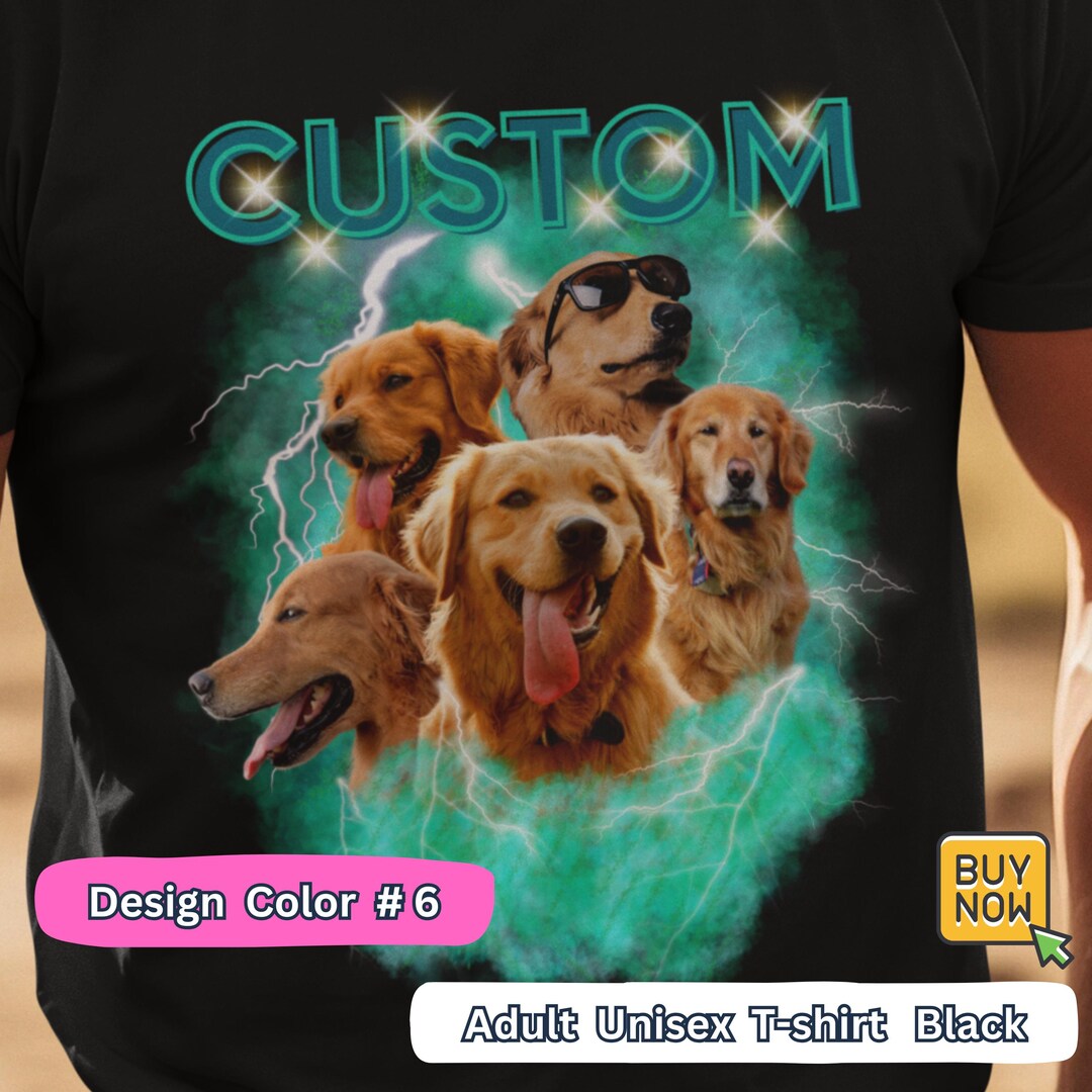 Custom Bootleg Pet Shirt, Custom Dog Portrait Personalized Shirt ...
