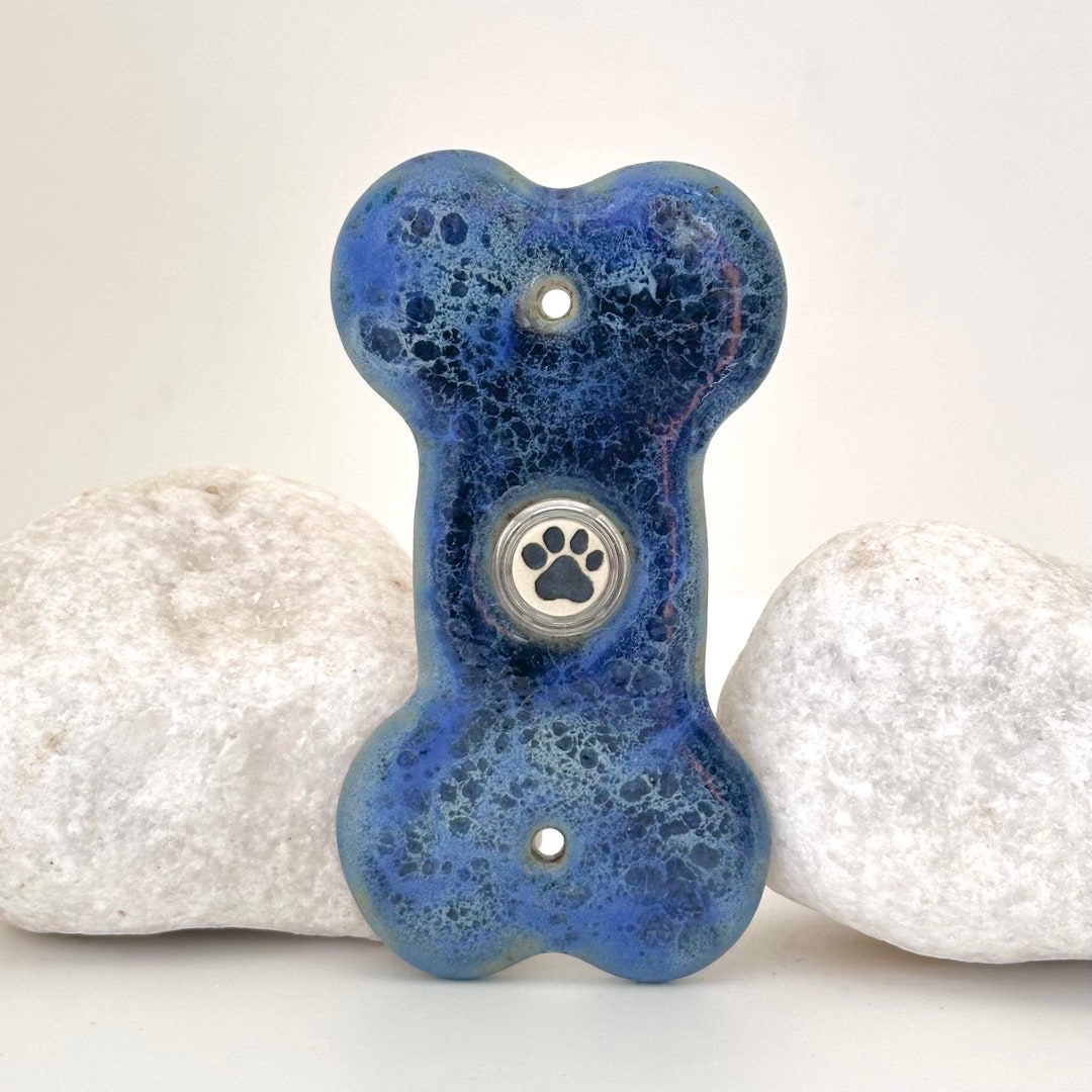 Doorbell Large Dog Bone Blue Grey - Etsy