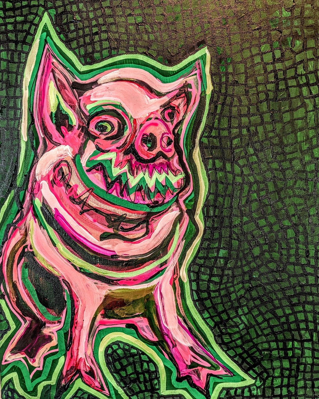 Pretty Pig Yucking It Up-1 - Etsy