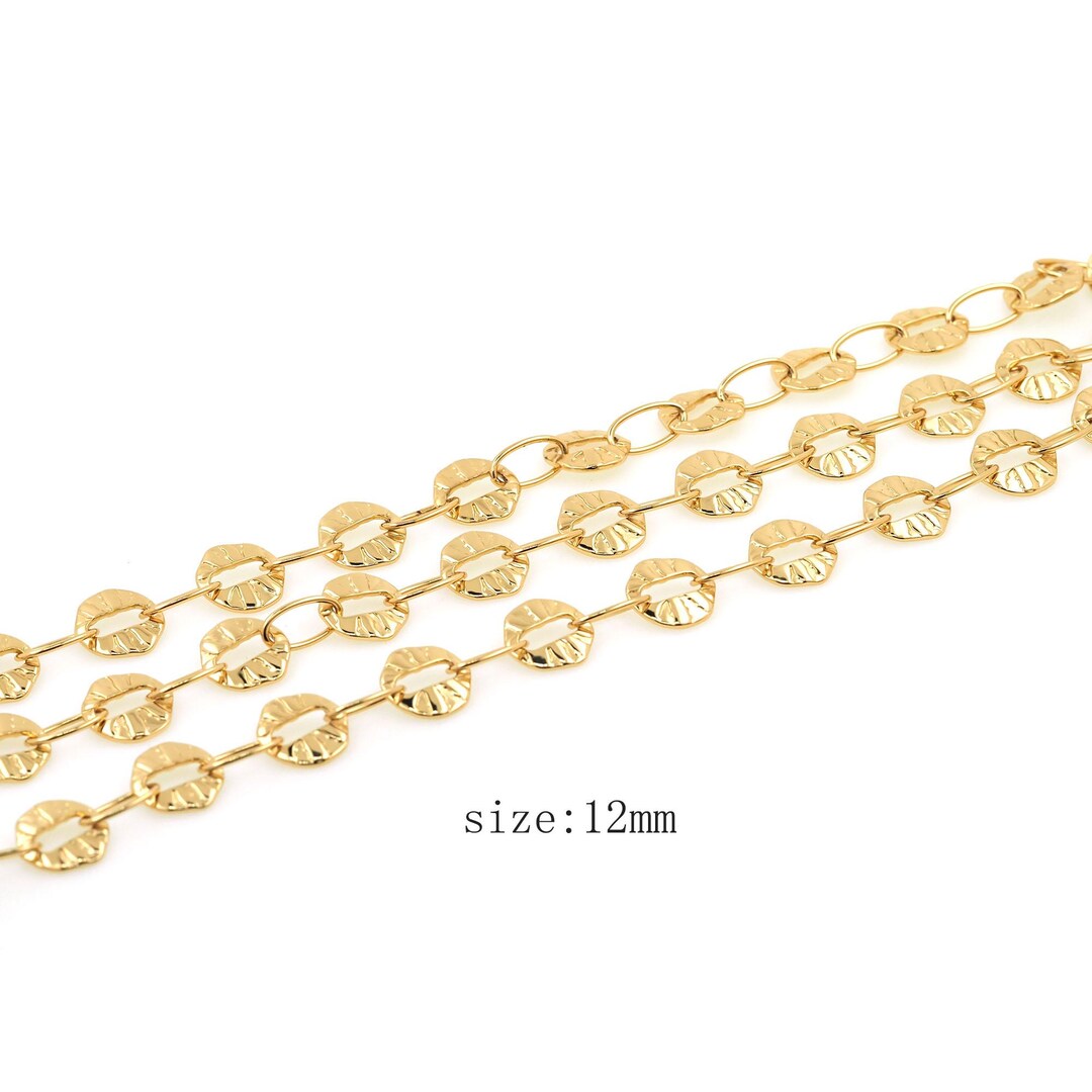 1 Meter Gold Disc Chain 18K Gold Filled Semi Finished Chain for DIY ...
