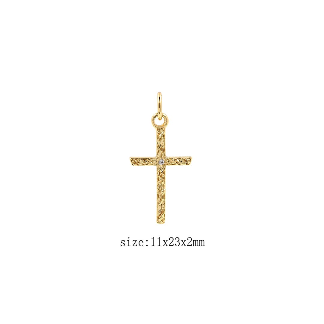 Gold Cross Charms 18K Gold Filled Cross Pendant Cross Charm Bracelet ...