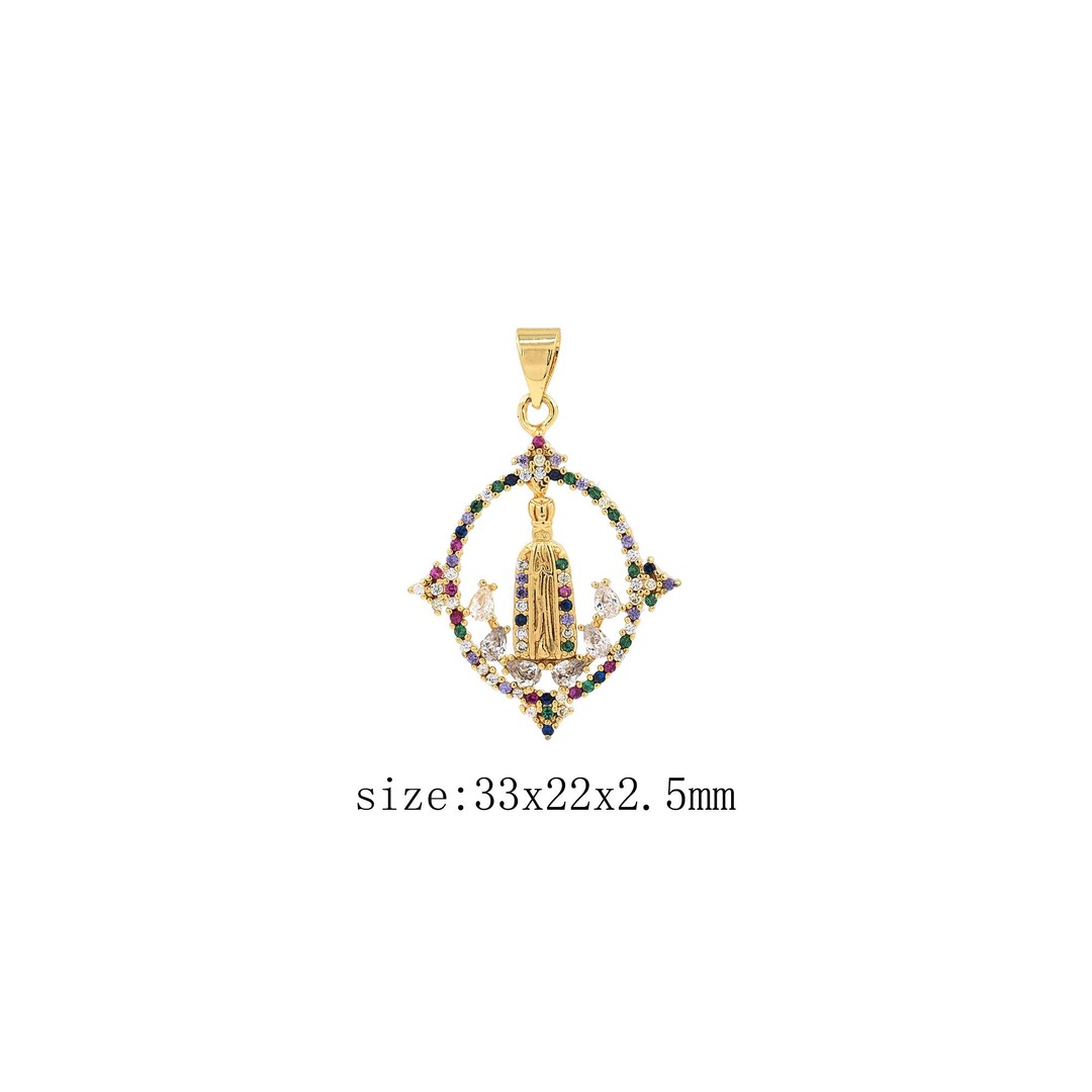 Gold Pope Charm 18K Gold Filled CZ Micro Pave Christian Pendant Charm ...