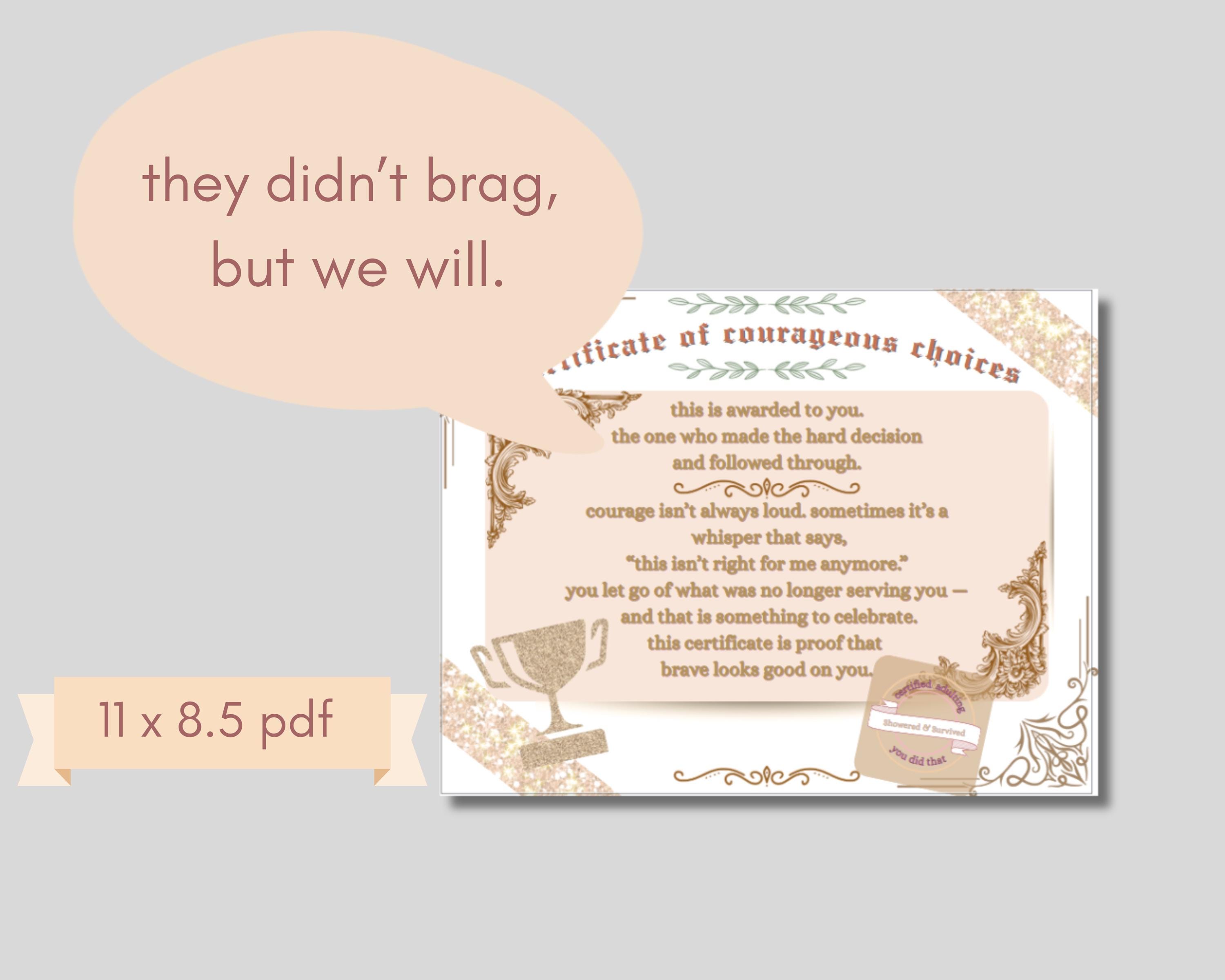 Printable Encouragement Awards – 5 Emotional Adulting Certificates to ...