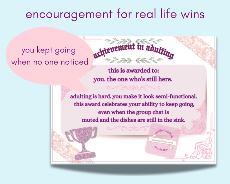 Printable Encouragement Awards – 5 Emotional Adulting Certificates to ...