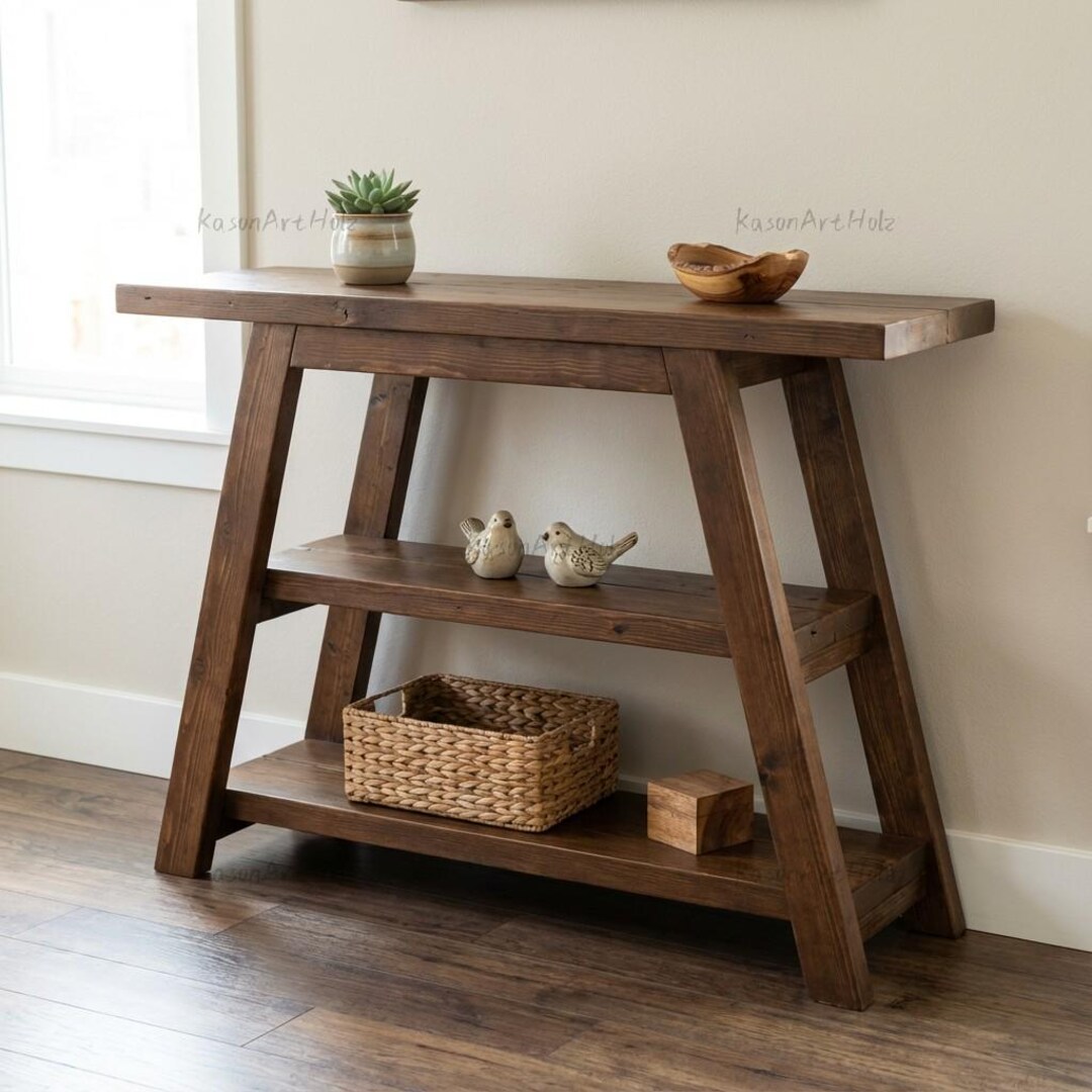 Reclaimed Wood Rustic Console Table - Etsy